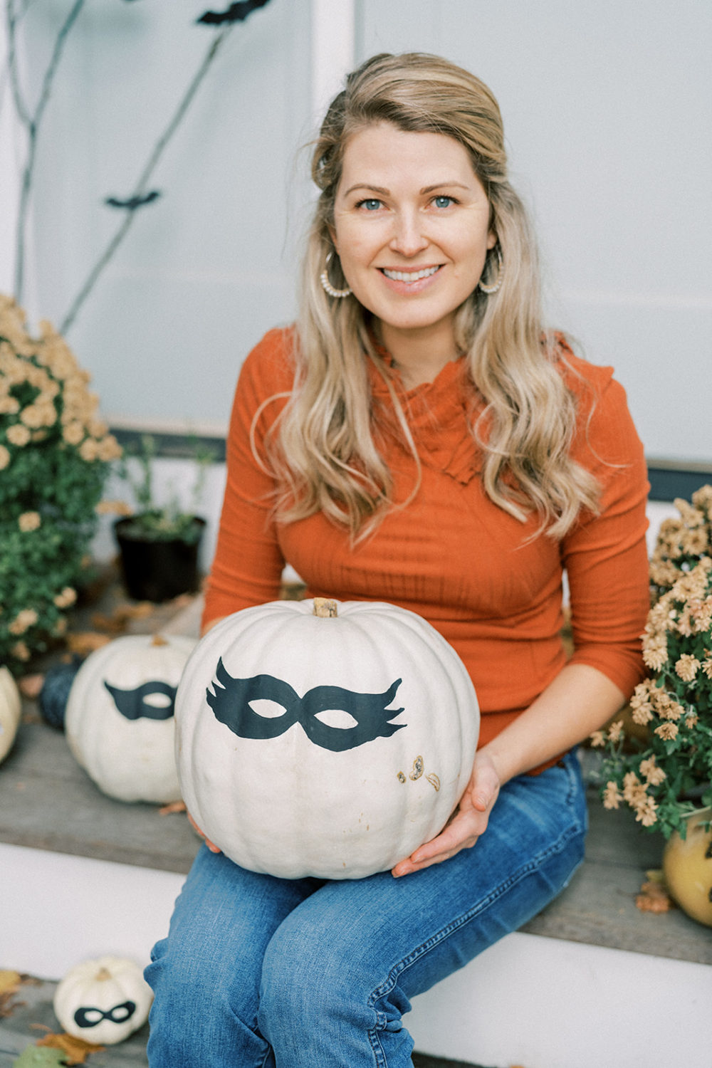 Painted Mask Pumpkins - Finding Lovely