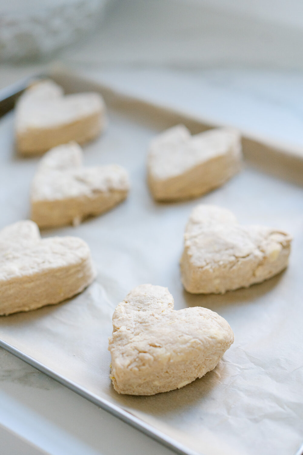 Lemon Strawberry Glazed Heart Scones - Finding Lovely